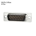 D-sub Connector Male Plug 26-pin 3-row Solder Type Black 4pcs - Walmart.com