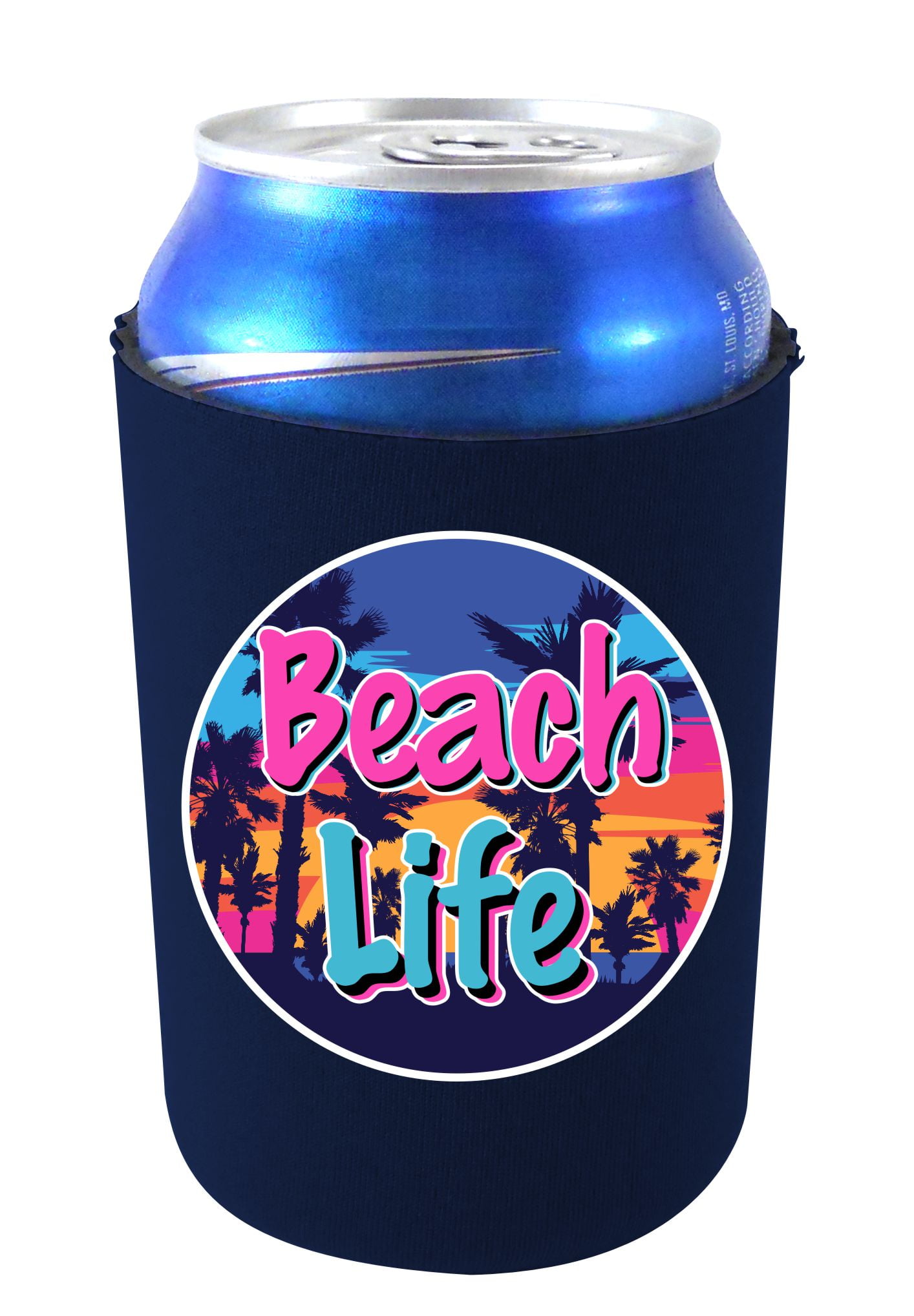 Beach Life Can Coolie (Navy) - Walmart.com