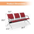 Kinbor 3-Seat PU Leather Waiting Room Bench – Red Reception Chair for ...