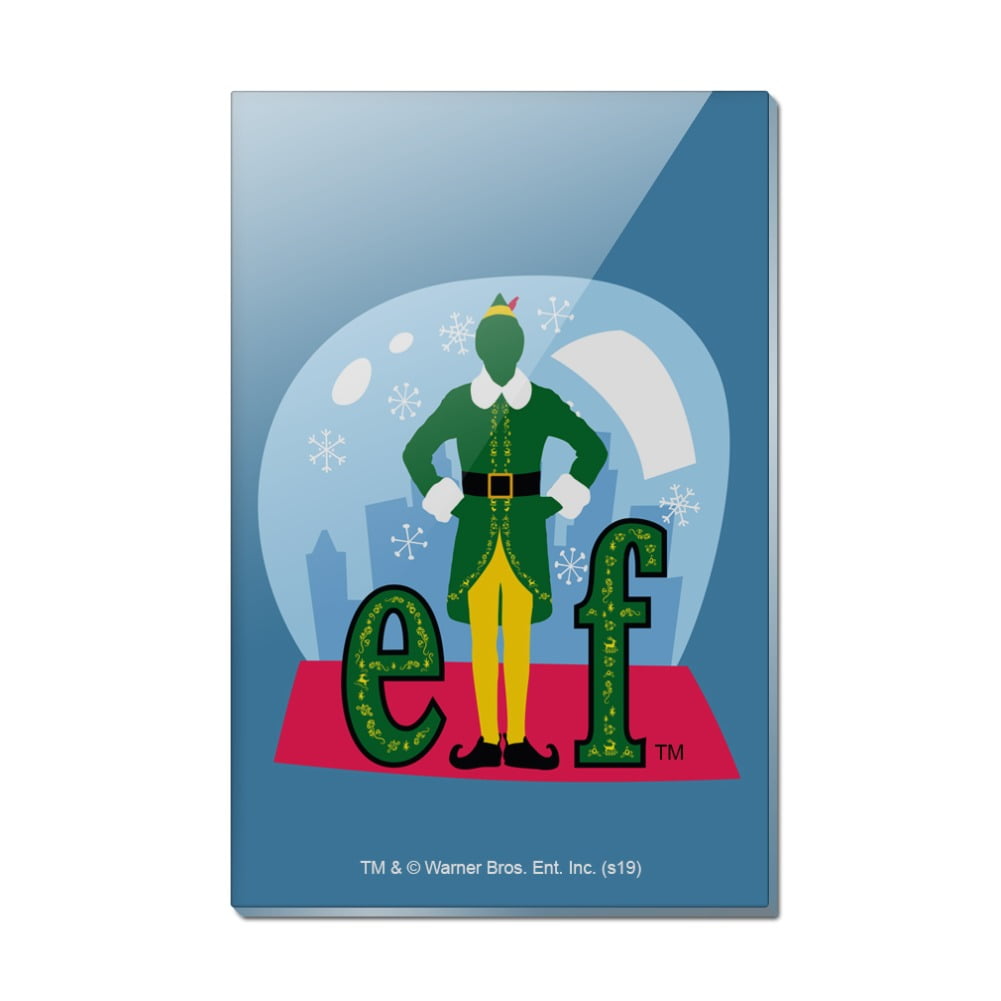 Elf Snow Globed Rectangle Acrylic Fridge Refrigerator Magnet - Walmart.com