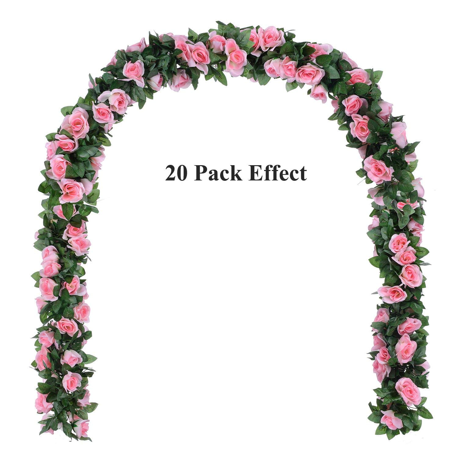 Coolmade 2 Pack 8FT Artificial Fake Rose Vine Garland Artificial ... Coolmade 2 Pack 8FT Artificial Fake Rose Vine Garland Artificial ...
