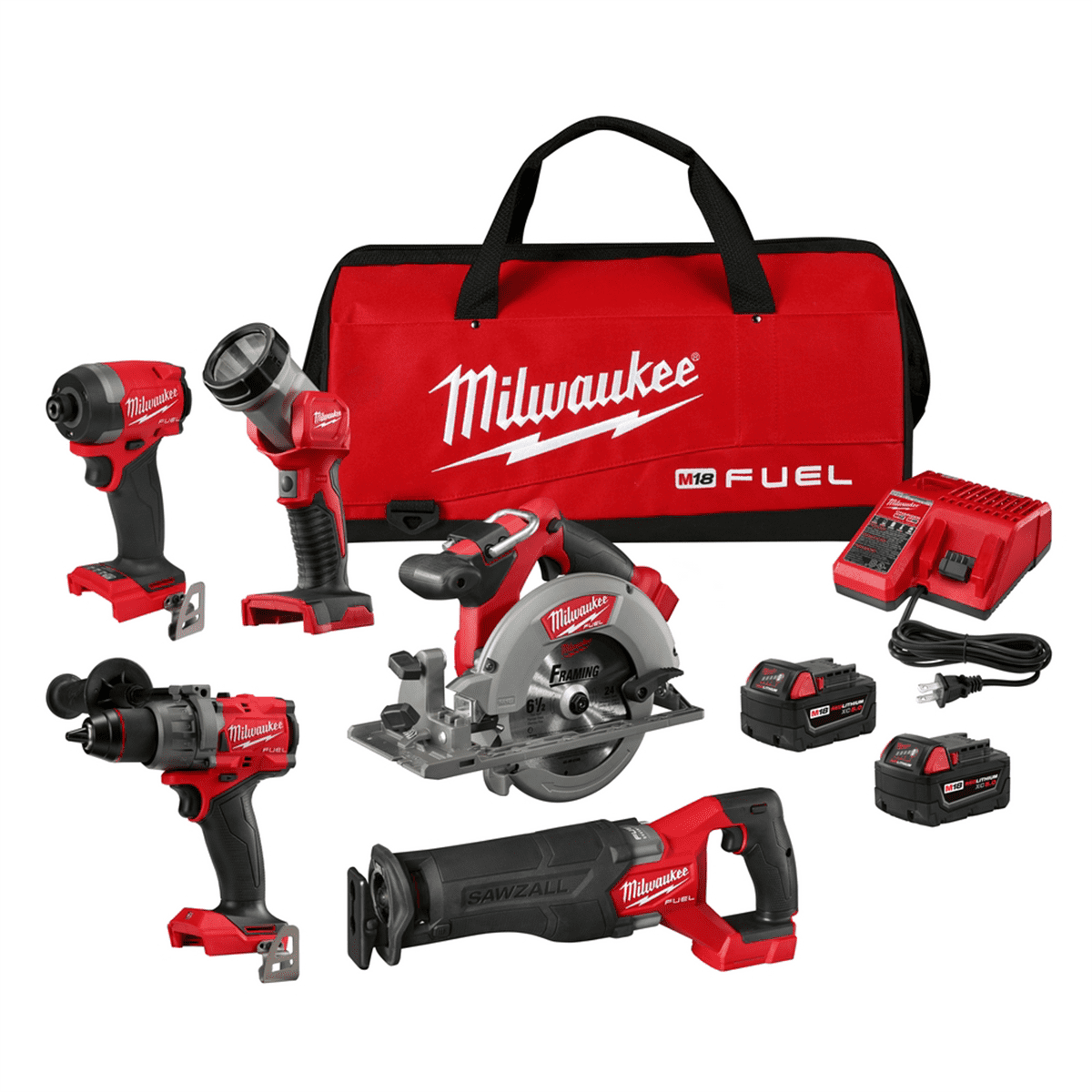 Milwaukee M18 18V Lithium Ion Cordless Power Drill and Impact Driver Combo Kit with Batteries Charger and Tool Bags Walmart