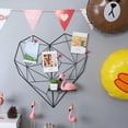 WHAMVOX Black Steel Heart Shape Wall Picture Shelf for Photo Decoration ...