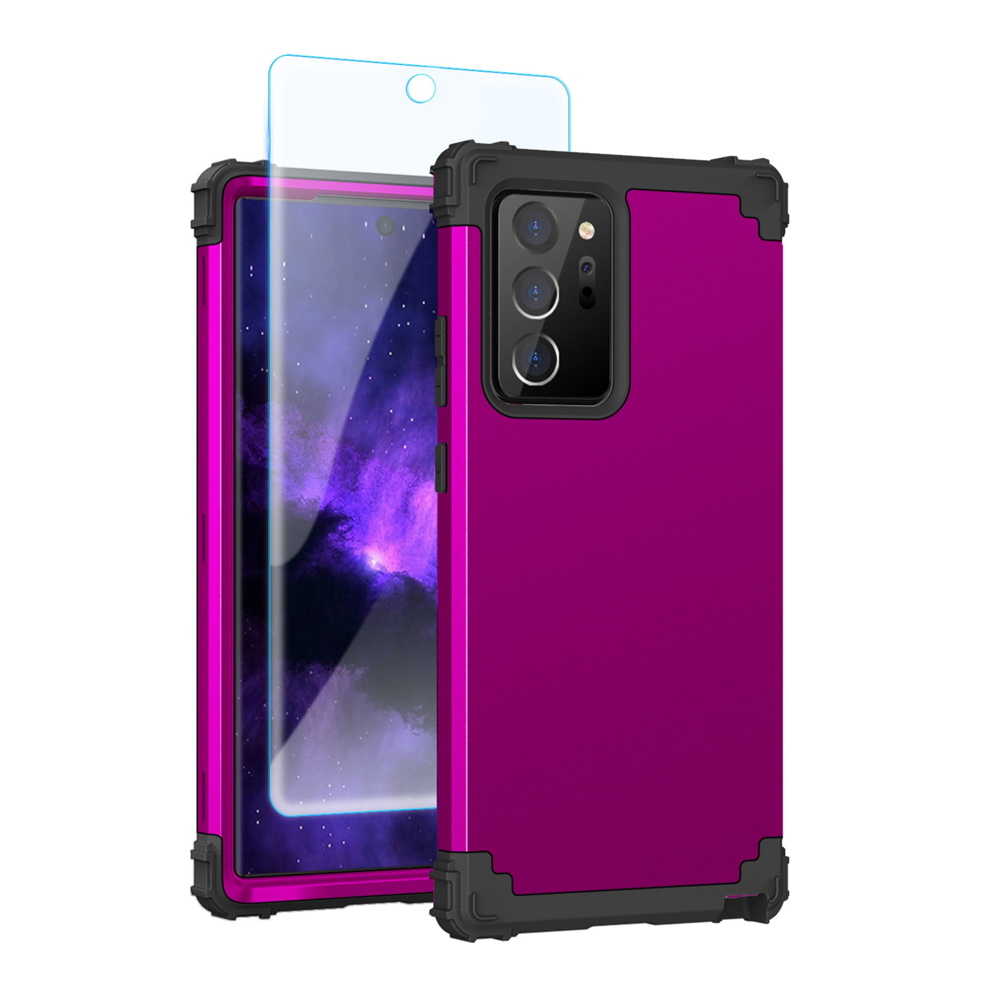 Samsung Note20 Ultra Case with Tempered Glass Screen Protector , Dteck Heavy Dual Layer Full ...