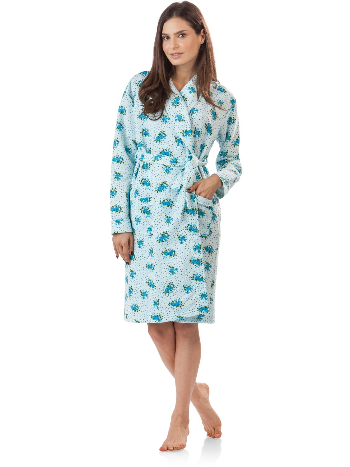 Casual Nights Women's Floral Print Quilted Bathrobe - Walmart.com
