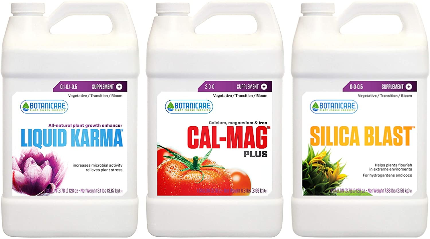 Botanicare GLCMBX0034 Liquid Karma, Cal-Mag Plus, and Silica Blast ...