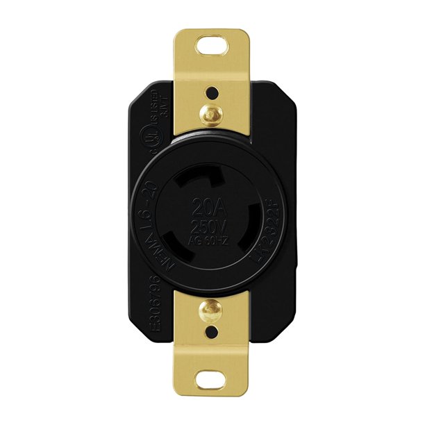 ENERLITES NEMA L6-20R Flush Mounting Locking Receptacle for Generator ...