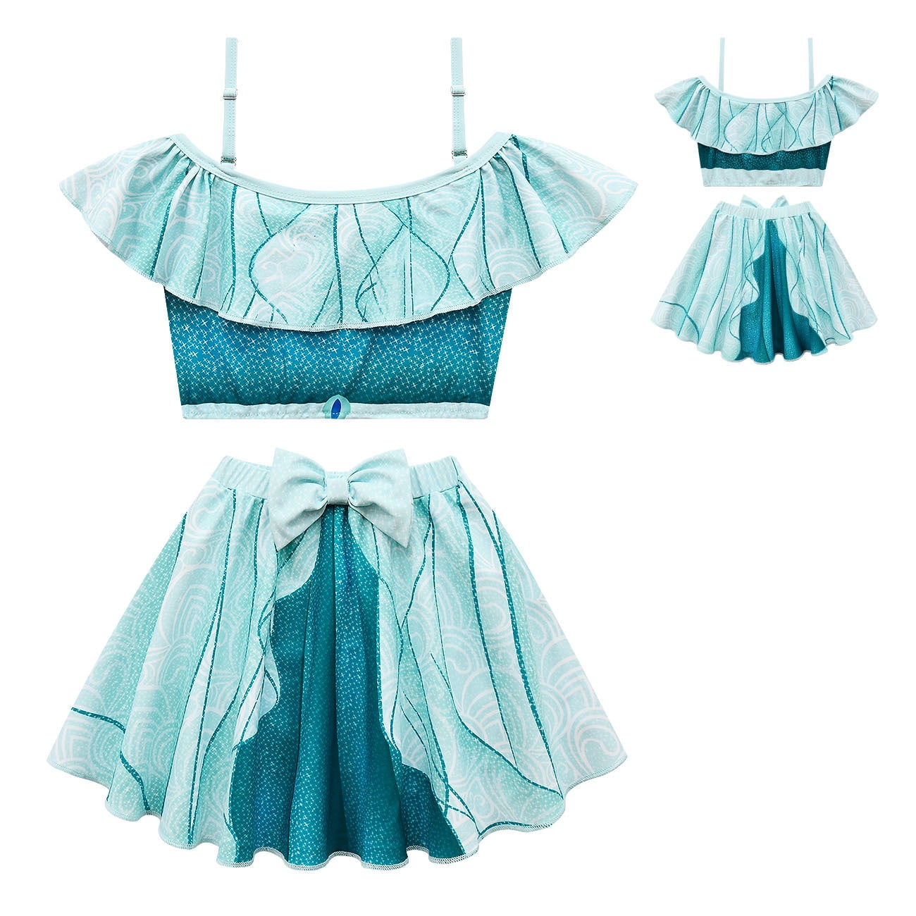 Girls Two-Pieces Princess Swimsuit Snow White/Jasmine/Merida/Rapunzel ...