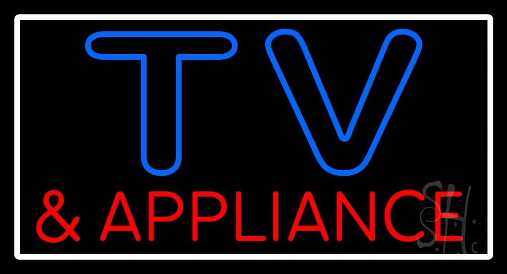 Tv And Appliance 1 LED Neon Sign 20" Tall x 37" Wide - inches Black ...