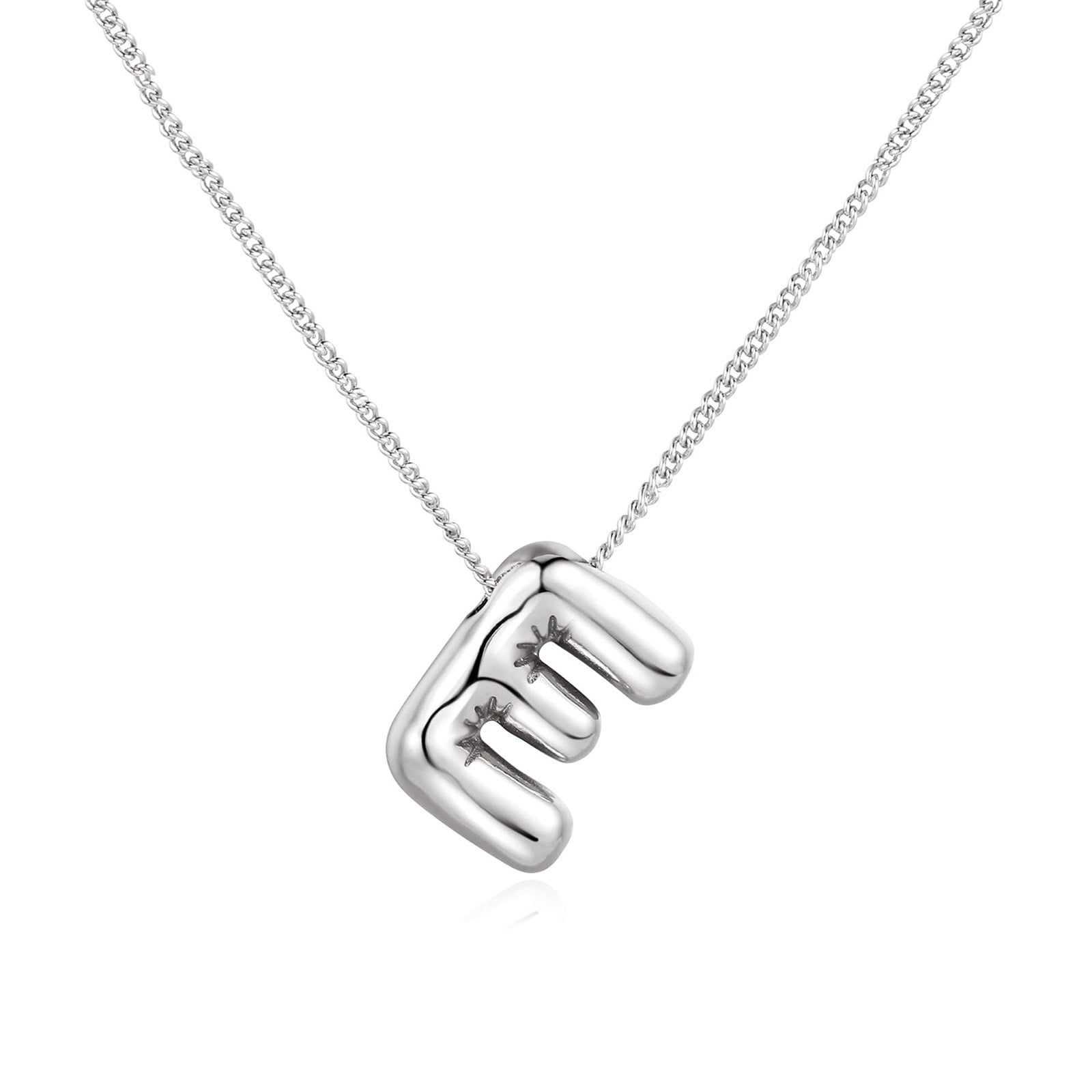 Click here for Vivavault Initial Silver Pendant Necklace For Wome... prices