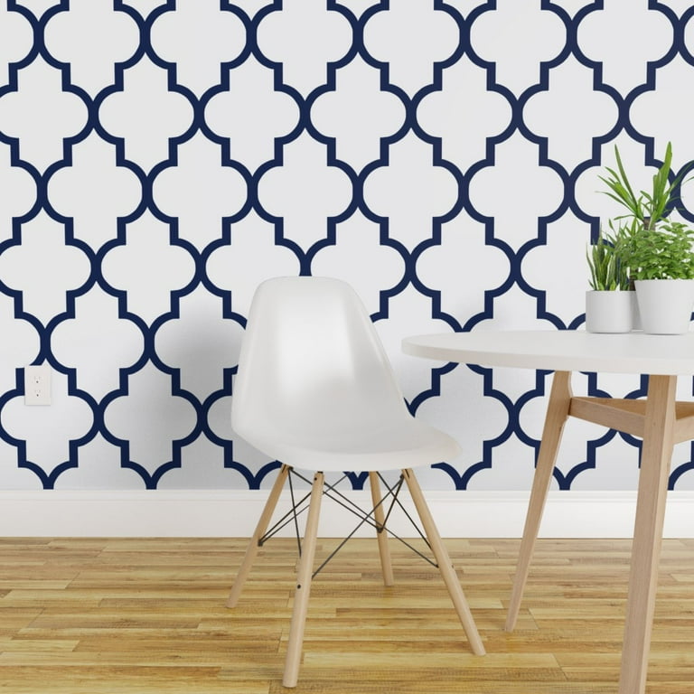Navy Quatrefoil Background