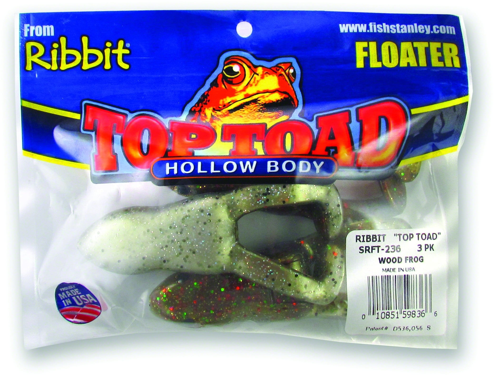 Stanley SRFT-236 Top Toad Hollow Body Frog Unrigged 4" Wood Frog ...
