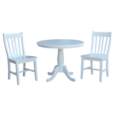 36" Round Pedestal Dining Table - White - Walmart.com