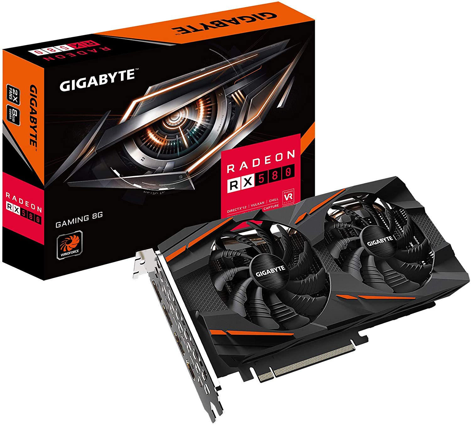 GIGABYTE RADEON RX 580 GAMING 8GB GRAPHICS CARD GV RX580GAMING 8GD REV2 GIGABYTE RADEON RX 580 GAMING 8GB GRAPHICS CARD GV RX580GAMING 8GD REV2