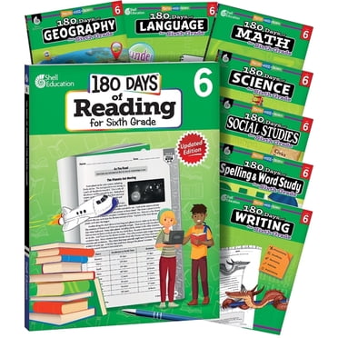 180 Days of Reading for K-6, Set of 7 Assorted Reading Workbooks, One ...