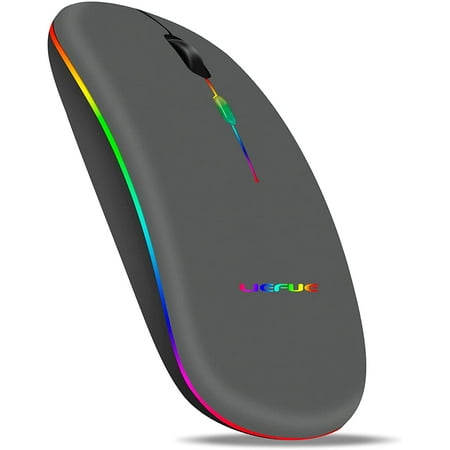 LED Wireless Mouse, Rechargeable Slim Silent Mouse 2.4G Portable Mobile ...