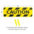 Caution Sign, 9x3", Yellow and Black Plastic Business Sign 3-Pack ...