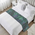 Colorful Mermaid Bed Runner King Size Scales Ombre Texture Soft Bed ...