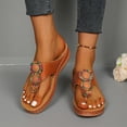 Brown Women'S Summertime Hollow Beach Wedge Slides Ethnic Style Casual ...