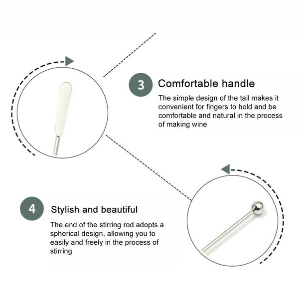 10Pcs Swizzle Sticks Stainless Steel Coffee Cocktail Beverage Drink ...