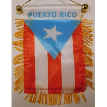 Puerto Rico Black & White Window Hanging Flag - Rear view Mirror ...