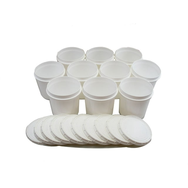 Superfos Vapor Lock HDPE Quart (32 oz) Container & Lid - Pack of 10 ...