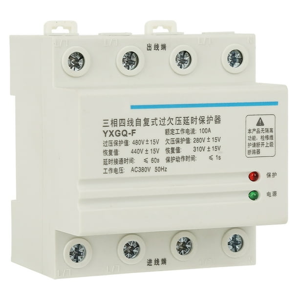 Voltage Protector Relay,4P 100A 3-Phase 4-Wire Over Under Voltage ...