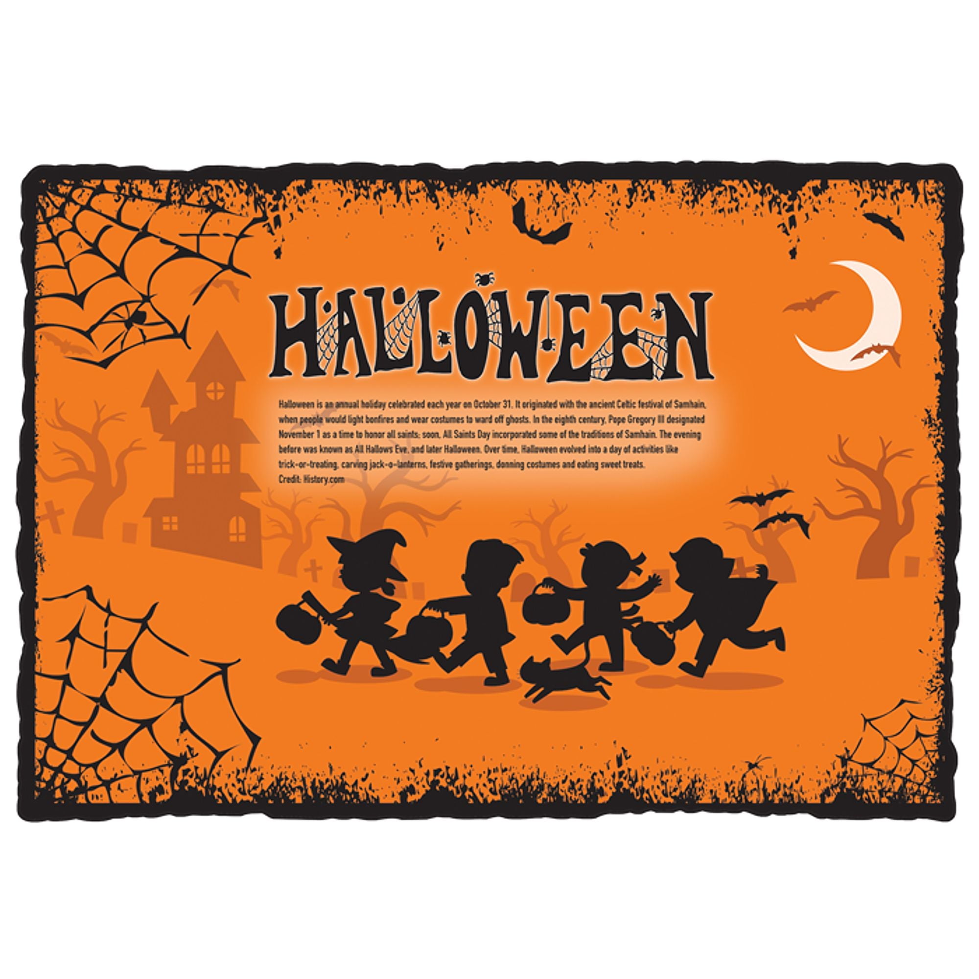 Halloween Fun Paper Placemats - 10in. x 14in. - 25 Pack (311151 ...