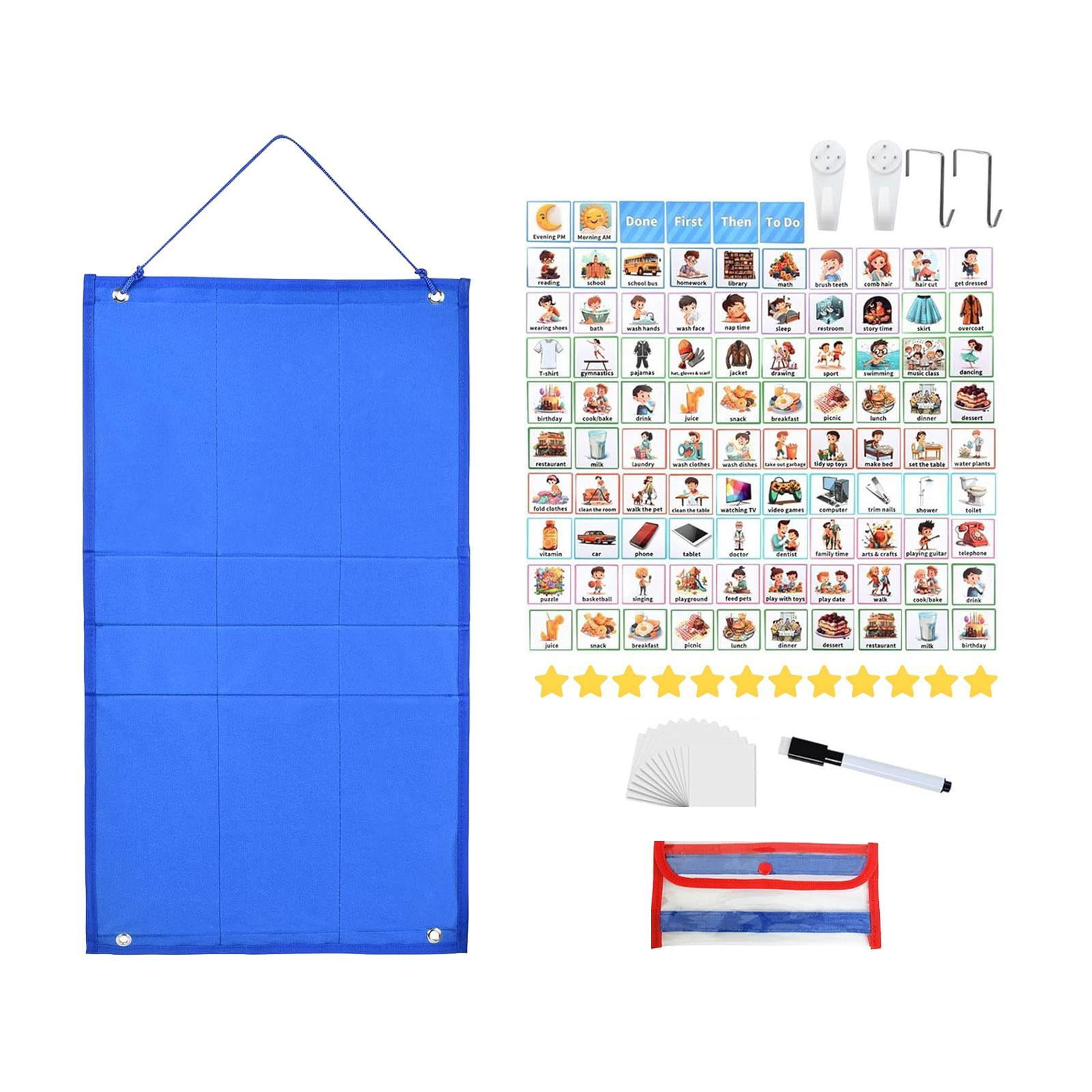 Planificador visual de pared para niños con tarjetas, materiales de ...
