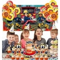 Fireman Sam Balloons Party Supplies Set Banner Backdrop Decoration ...