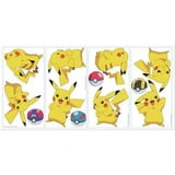 RoomMates Pokemon Pikachu Peel and Stick Wall Decals, 12 Removable ...