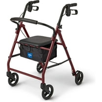 Hugo Elite Rollator Rolling Walker with Seat, Backrest and Saddle Bag ...