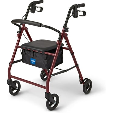 Medline Foldable Upright Walker, Adjustable, 5”Dual Wheels, 300lb ...