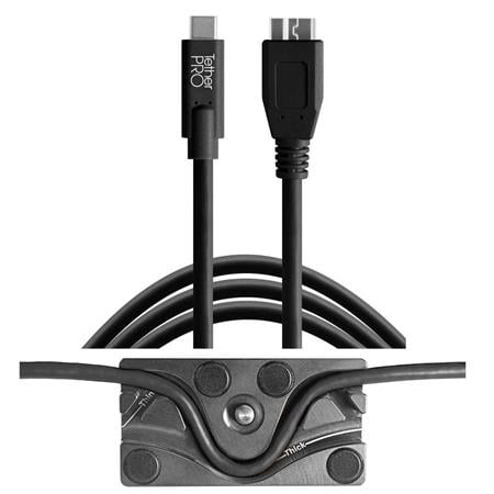 TetherBLOCK MC Multi Cable Mounting Plate with TetherPro 15' USB-C to Micro-USB 3.0 Type-B Cable ...