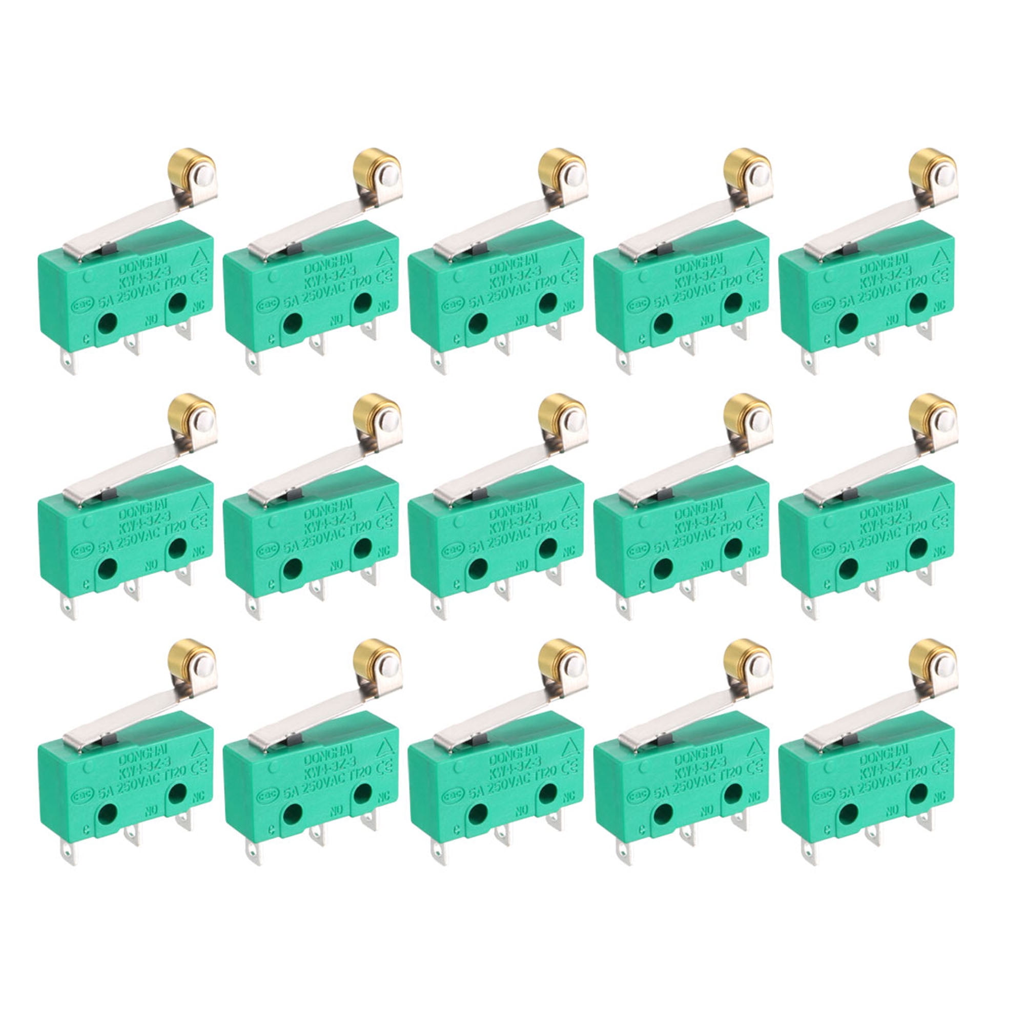 15PCS KW4-3Z-3 Micro Switch SPDT NO NC 3 Terminals Hinge Roller Lever - Walmart.com