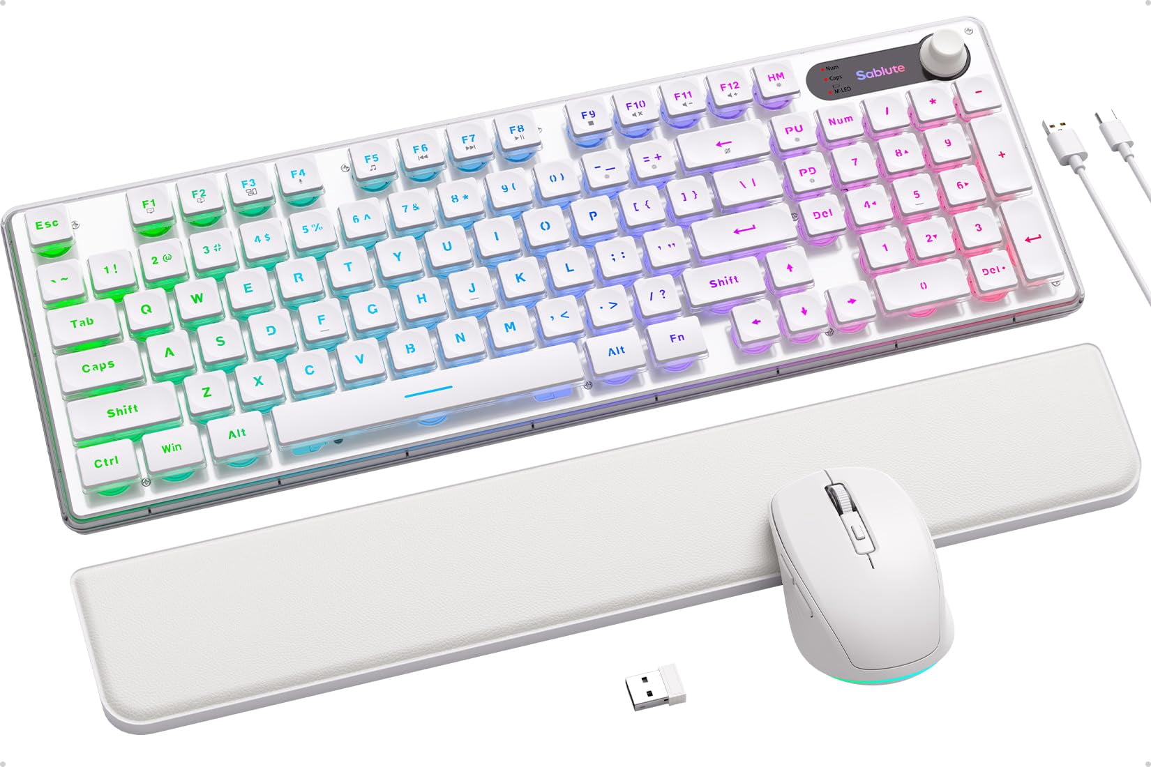 Wireless Keyboard and Mouse Combo - 9 Backlit Effects, Wrist Rest ...