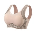 Amber Glow Print Seamless Lift Support Bra for Droop Full Coverage Side ...