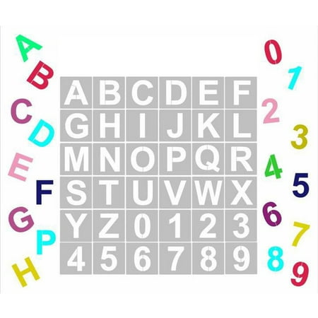 36pcs 5inches Letter Number Stencil Symbol Stencil Set Plastic Alphabet ...