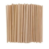 100 Pieces Natural round Unfinished Bamboo Wood Wooden s Dowel Rods for ...