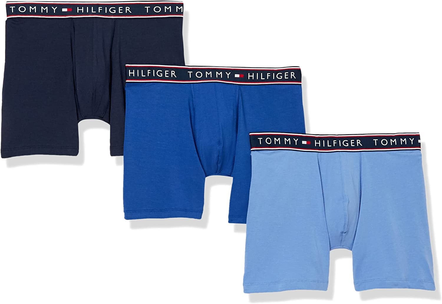 Tommy Hilfiger mens Cotton Stretch Multipack Boxer Briefs, Persian Blue ...