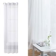 Pack of 2 Grommet Top Curtains Semi Sheer Voile Fabric Privacy Light ...