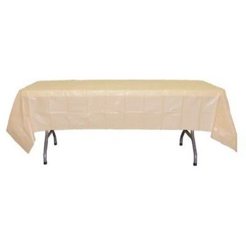 Premium 12 Pack Ivory Plastic Tablecloth, 108 x 54 Inch - Walmart.com