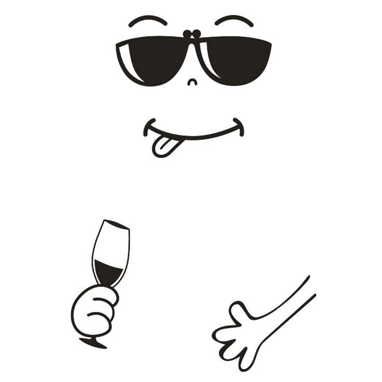 OAVQHLG3B Smile Fridge Stickers, Cute Refrigerator Decal Smiling Face ...