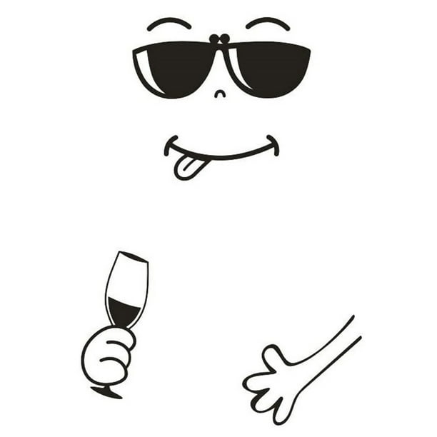 OAVQHLG3B Smile Fridge Stickers, Cute Refrigerator Decal Smiling Face ...