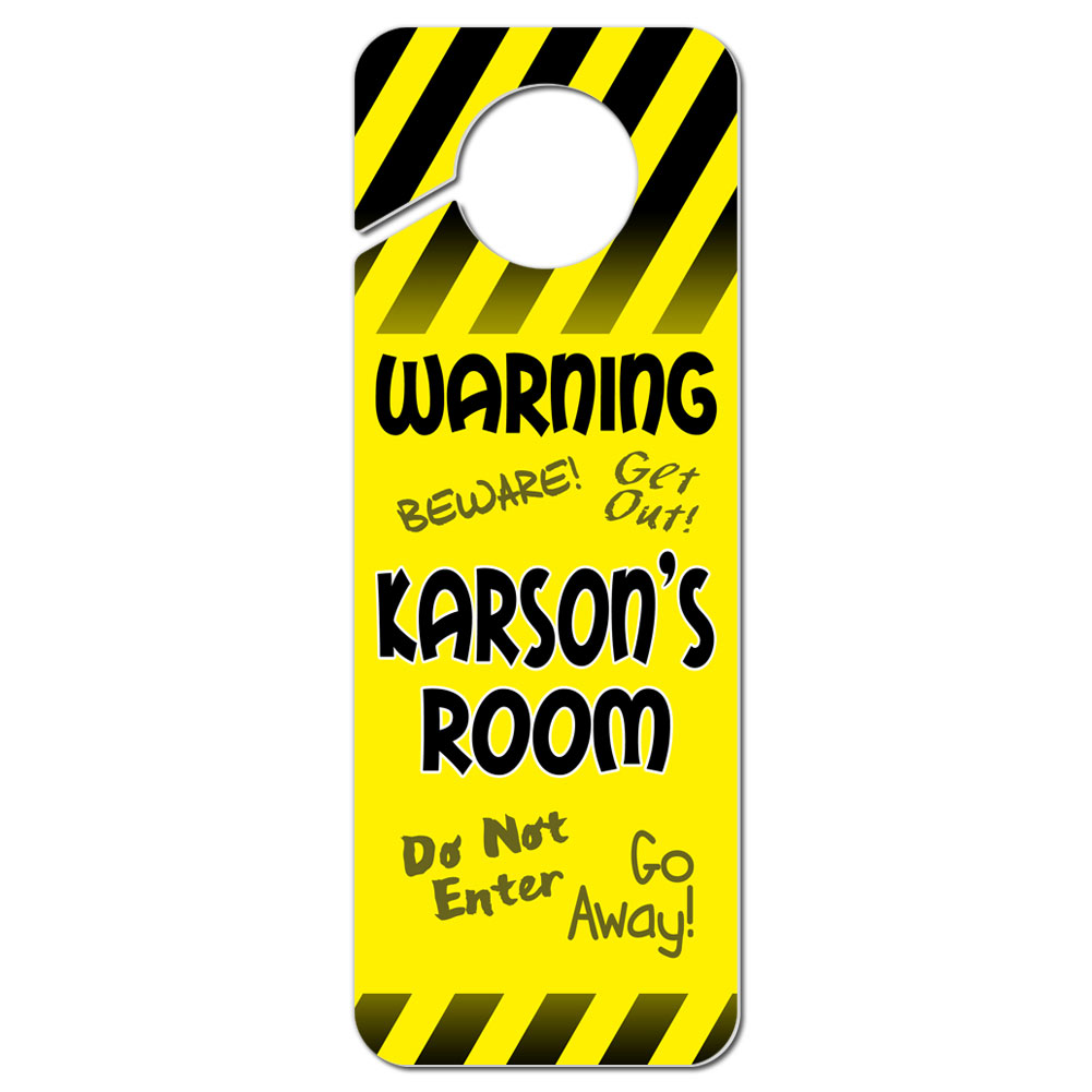Karson Male Name Do Not Disturb Plastic Door Knob Hanger Warning Room ...