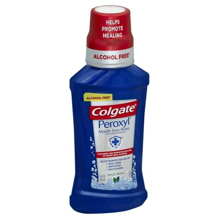 Colgate Peroxyl Mouth Sore Rinse, Mild Mint - 8.4 fl oz - Walmart.com