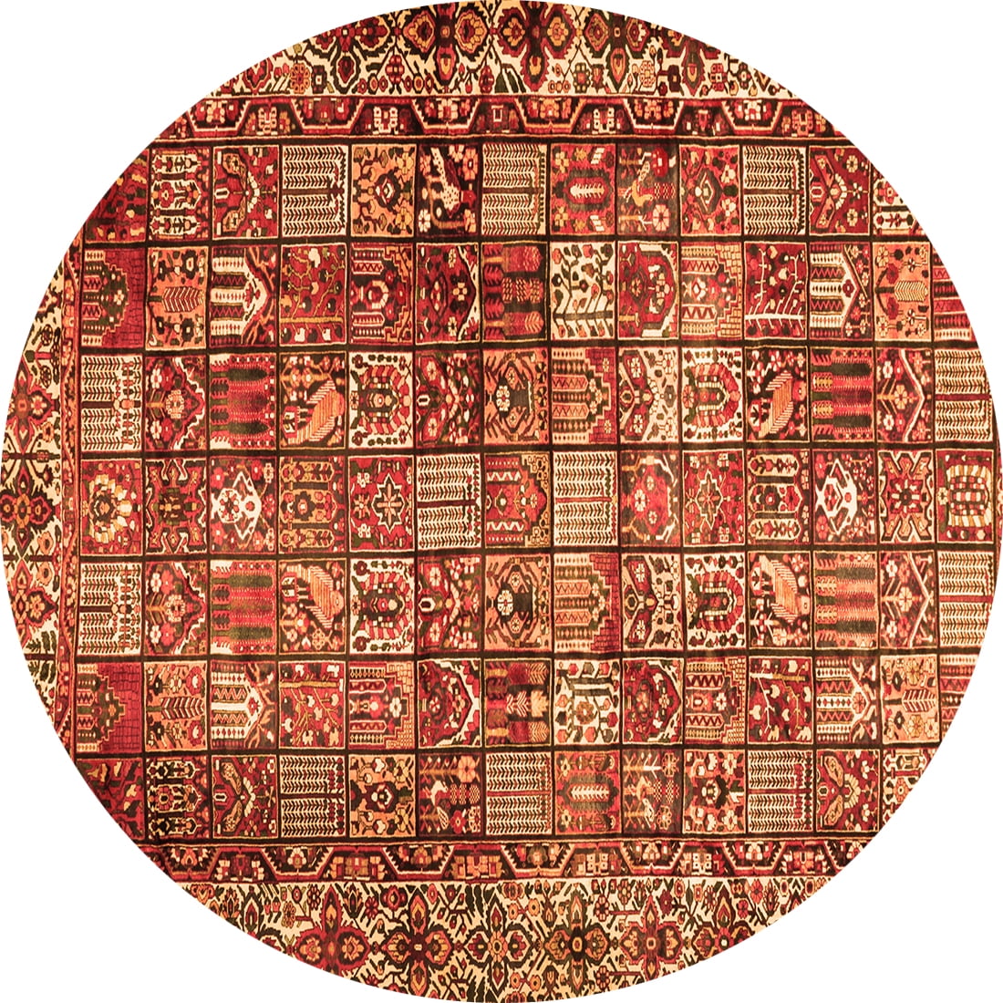 Ahgly Company Indoor Round Persian Orange Traditional Area Rugs, 8 ...