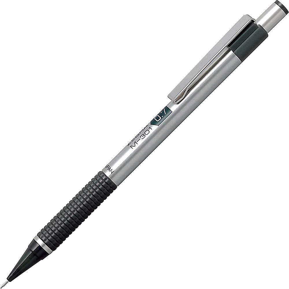 Zebra M-301 Stainless Steel Mechanical Pencil, 0.7 mm, Black Barrel, 1 ...