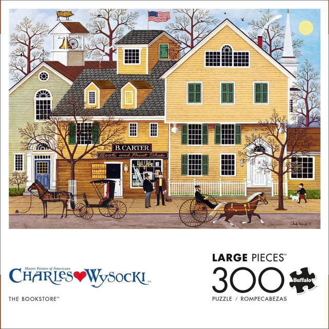 Buffalo Games - Charles Wysocki - The Bookstore - 300 Piece Jigsaw ...