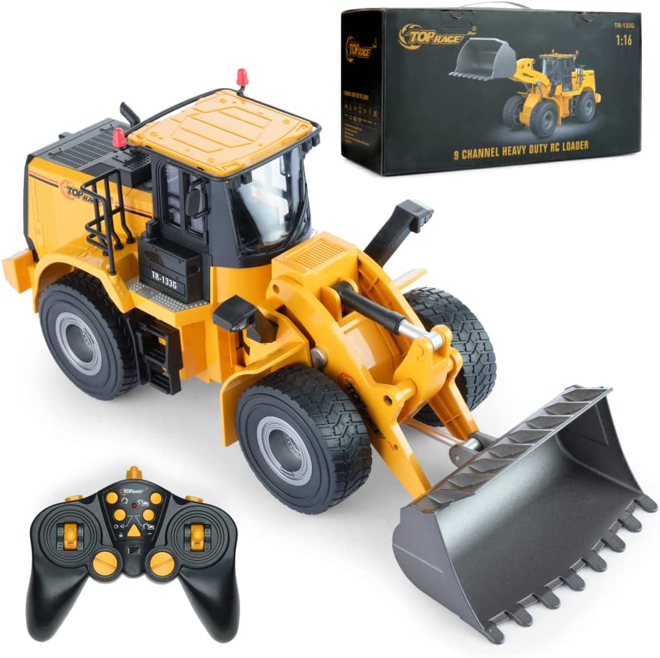 Dollar Deal | Top Race 9 Channel Bulldozer Toy Truck Heavy Duty Remote ...